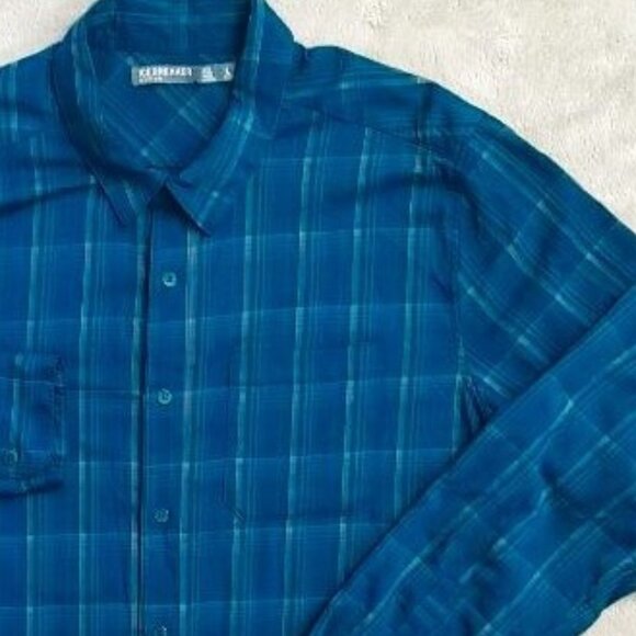 Icebreaker | Tops | Icebreaker Flannel Womens Large Shirt Bluegreen ...